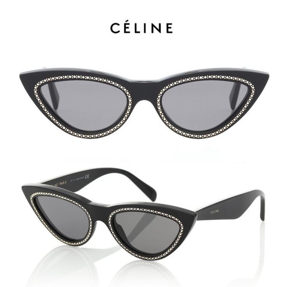 Celine | Accessories | New Celine Crystal Embellished Cat Eye Sunglasses In Black Cl4s9 | Poshmark